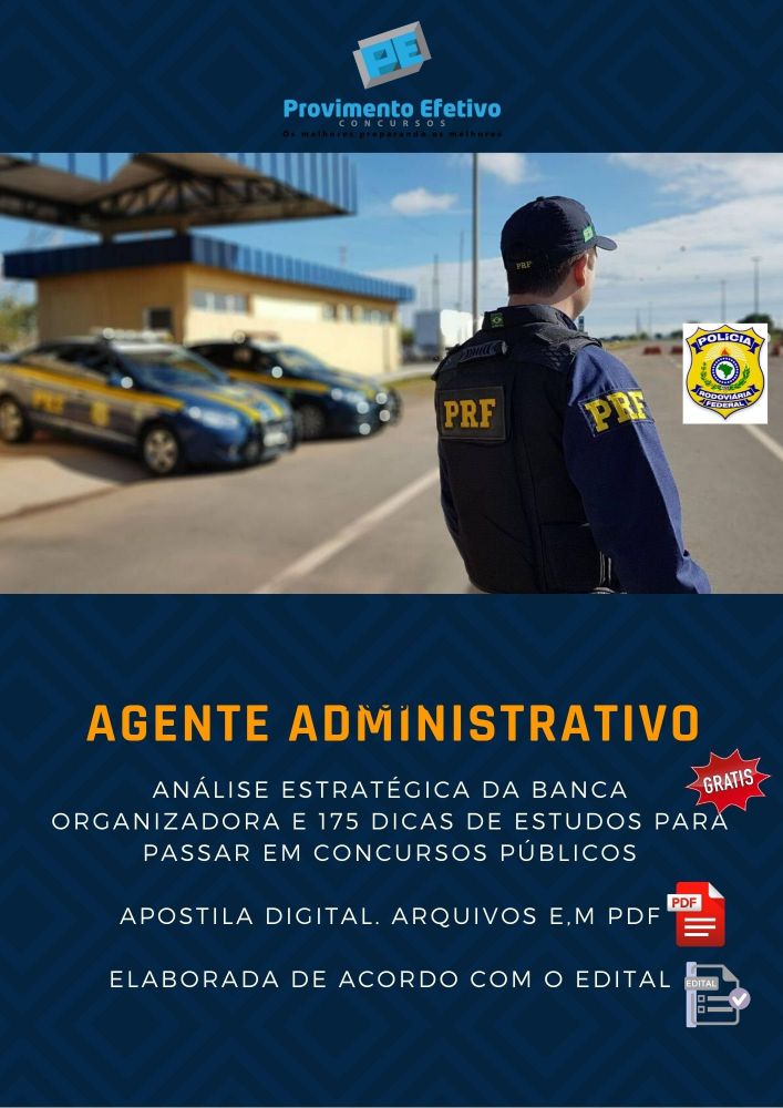 Provimento Efetivo Concursos - Apostila AGENTE ADMINISTRATIVO PRF Concurso Polícia Rodoviária ...